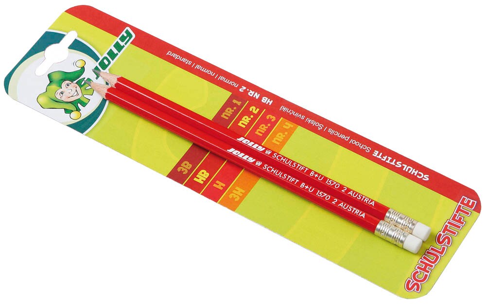 JOLLY Bleistifte HB rot mit Radierer, 2 St. | office discount