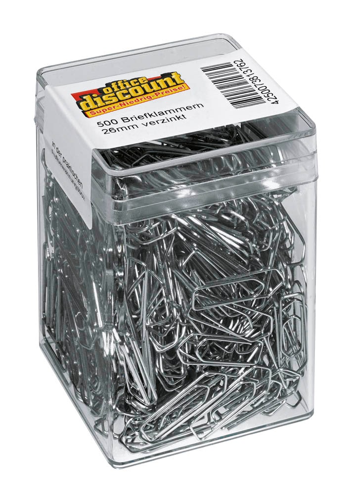 office discount Büroklammern silber glanzverzinkt, 500 St. | office ...