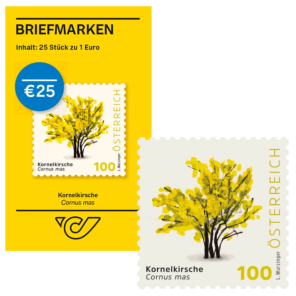 Österreichische Post 1,00 € Briefmarken ECO S "Kornelkirsche ...