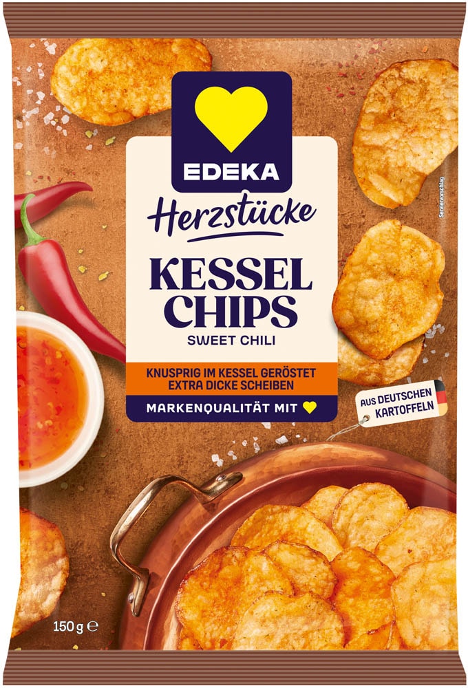 EDEKA Herzstücke Kessel Sweet Chili Chips 150,0 g | office discount