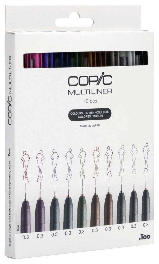 COPIC® Multiliner Color Fineliner farbsortiert 0,3 mm, 10 St. | office ...