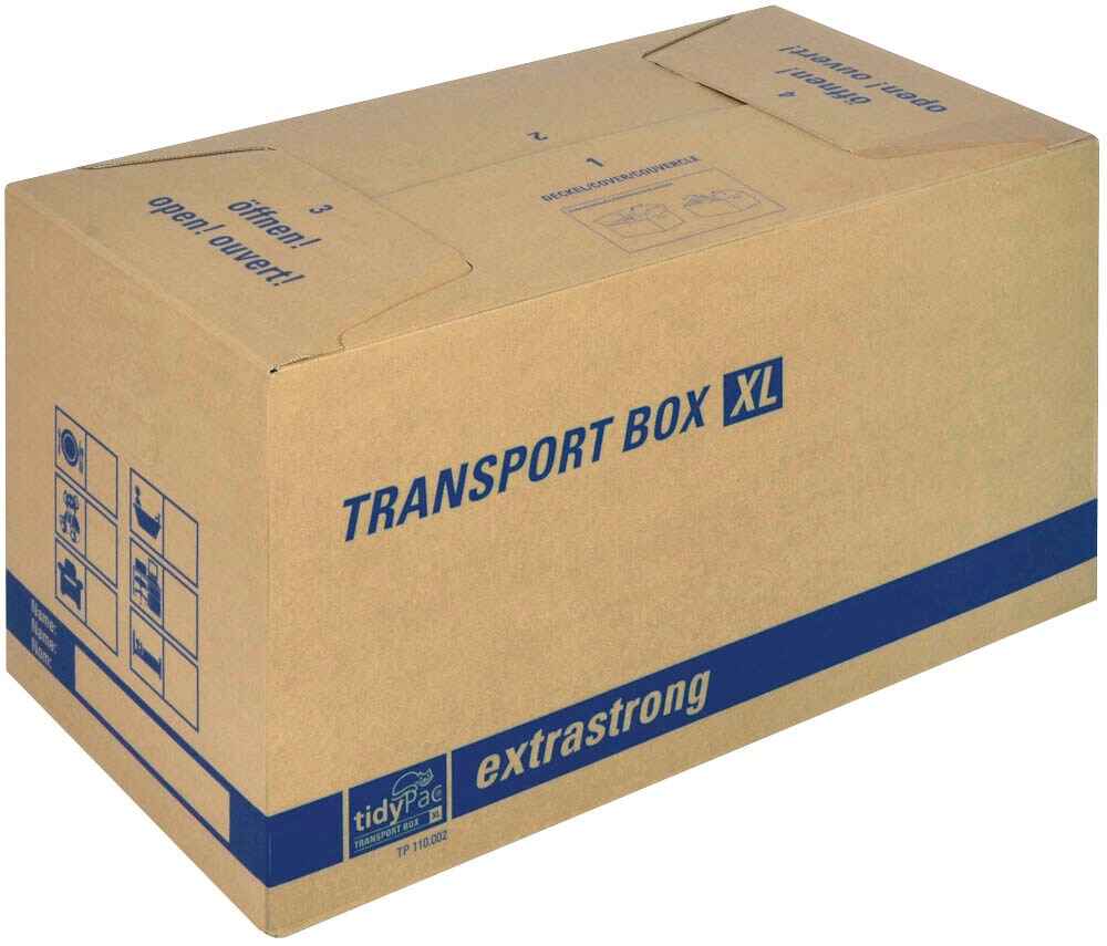 tidyPac® Umzugskartons Transport Box XL 69,0 x 35,5 x 37,0 cm, 10 St ...