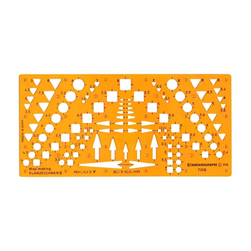 STANDARDGRAPH Zeichenschablone Planzeichen II 7358 orange | office discount