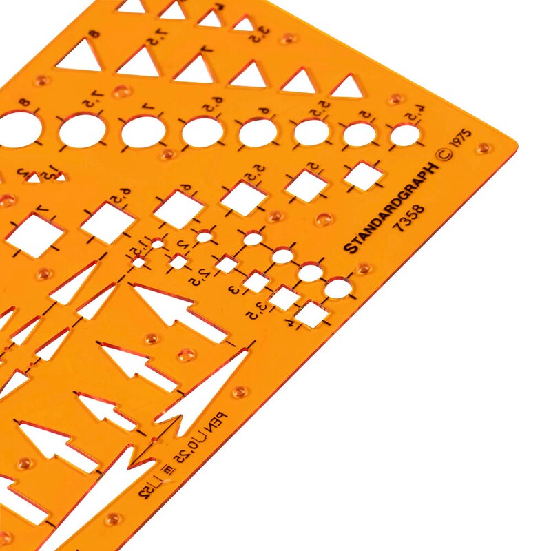 STANDARDGRAPH Zeichenschablone Planzeichen II 7358 orange | office discount