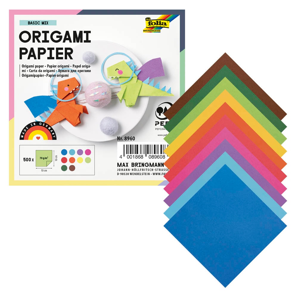 folia Faltblätter Origami mehrfarbig 500 Blatt | office discount