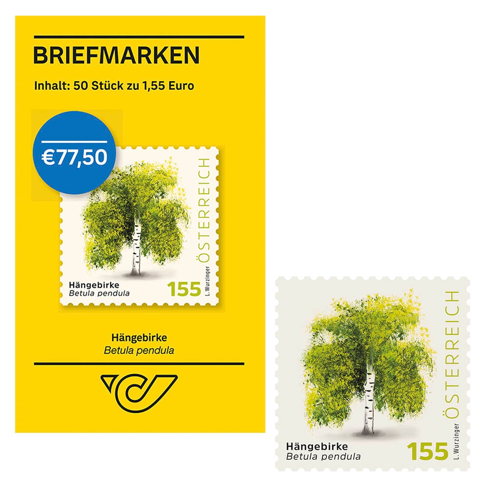Österreichische Post 1,55 € Briefmarken ECO M "Hängebirke ...