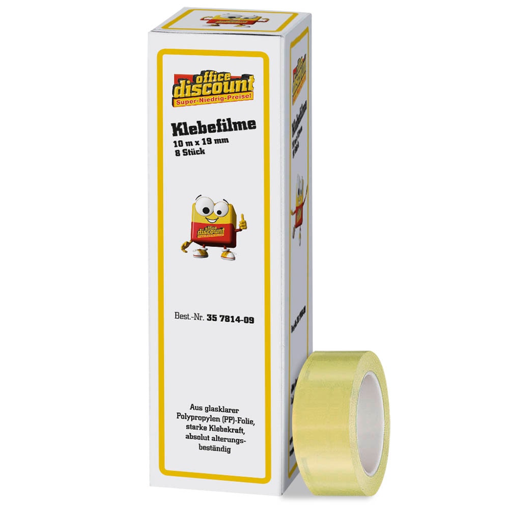 office discount Klebefilm transparent 19,0 mm x 10,0 m 8 Rollen ...
