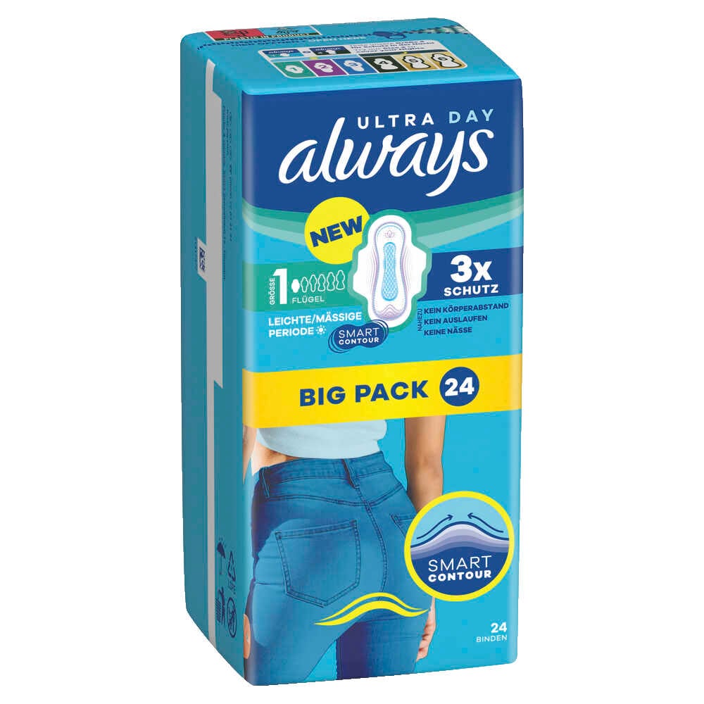 always Binden Ultra Day Normal mit Flügeln für leichte bis mittlere ...