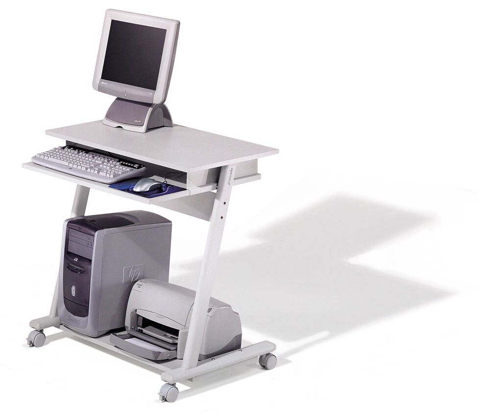 rocada ZETA PC-Tisch mit Rollen lichtgrau 80,0 x 50,0 x 79,0 cm ...