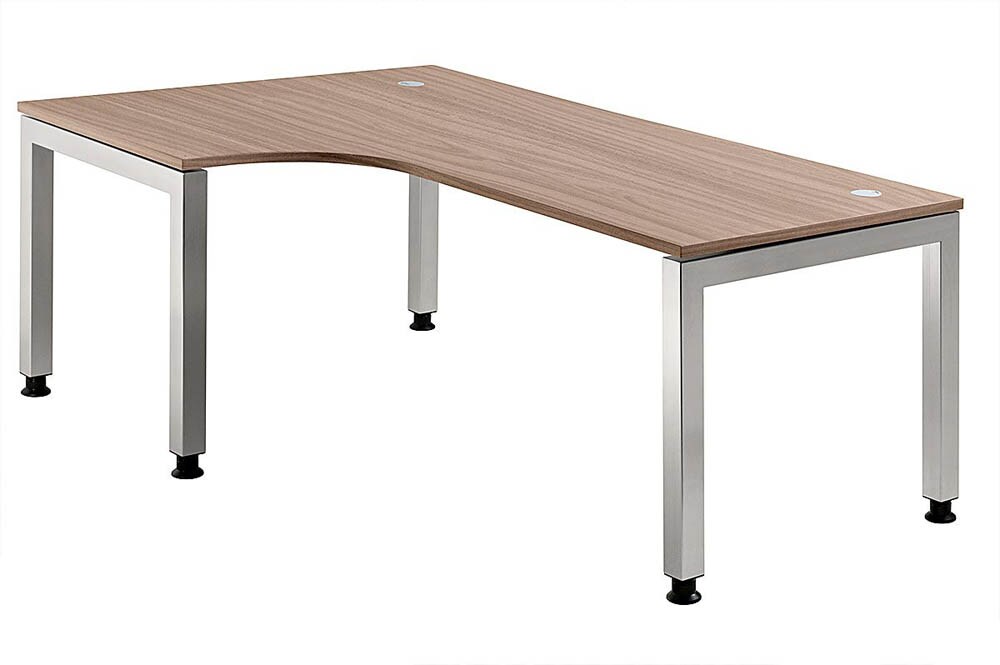 HAMMERBACHER Prokura höhenverstellbarer Schreibtisch nussbaum L-Form, 5 ...