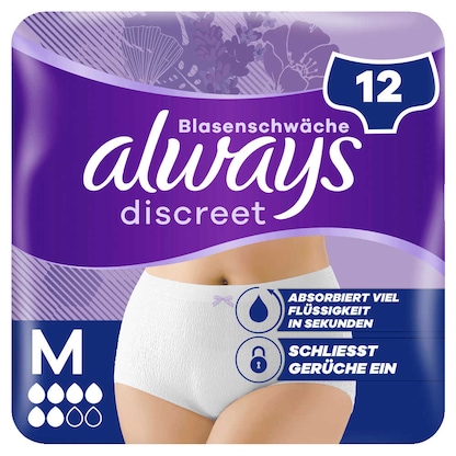 always Inkontinenzhosen discreet M, 12 St. | office discount