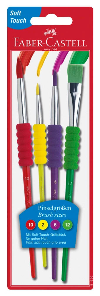 FABER-CASTELL Bunt Pinsel-Set Größe 2, 6, 10, 12, 4-teilig | office ...