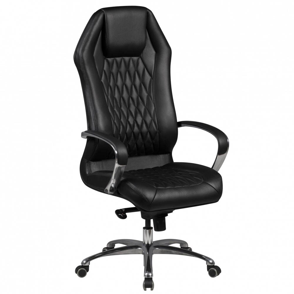 AMSTYLE Chefsessel, SPM1.295 Leder schwarz, Gestell silber | office ...