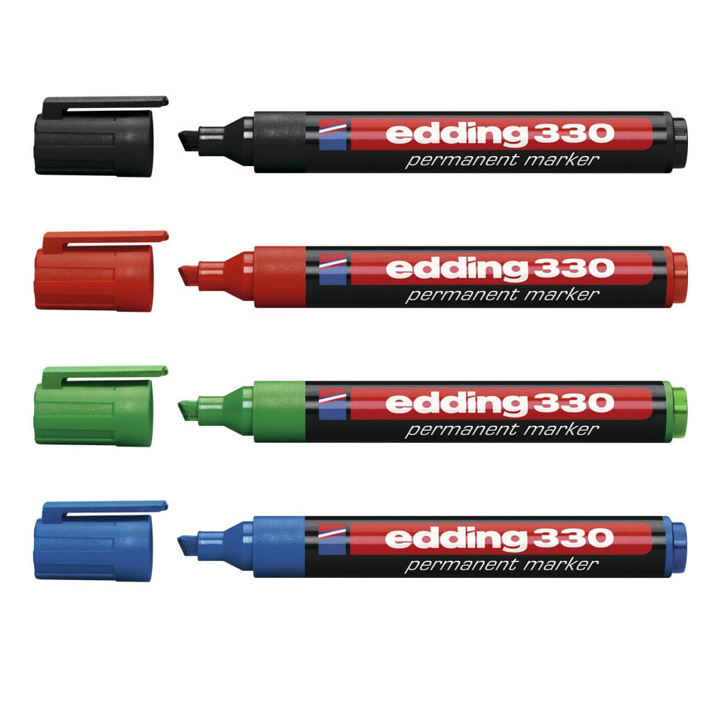 edding 330 Permanentmarker farbsortiert 1,0 - 5,0 mm, 4 St. | office ...
