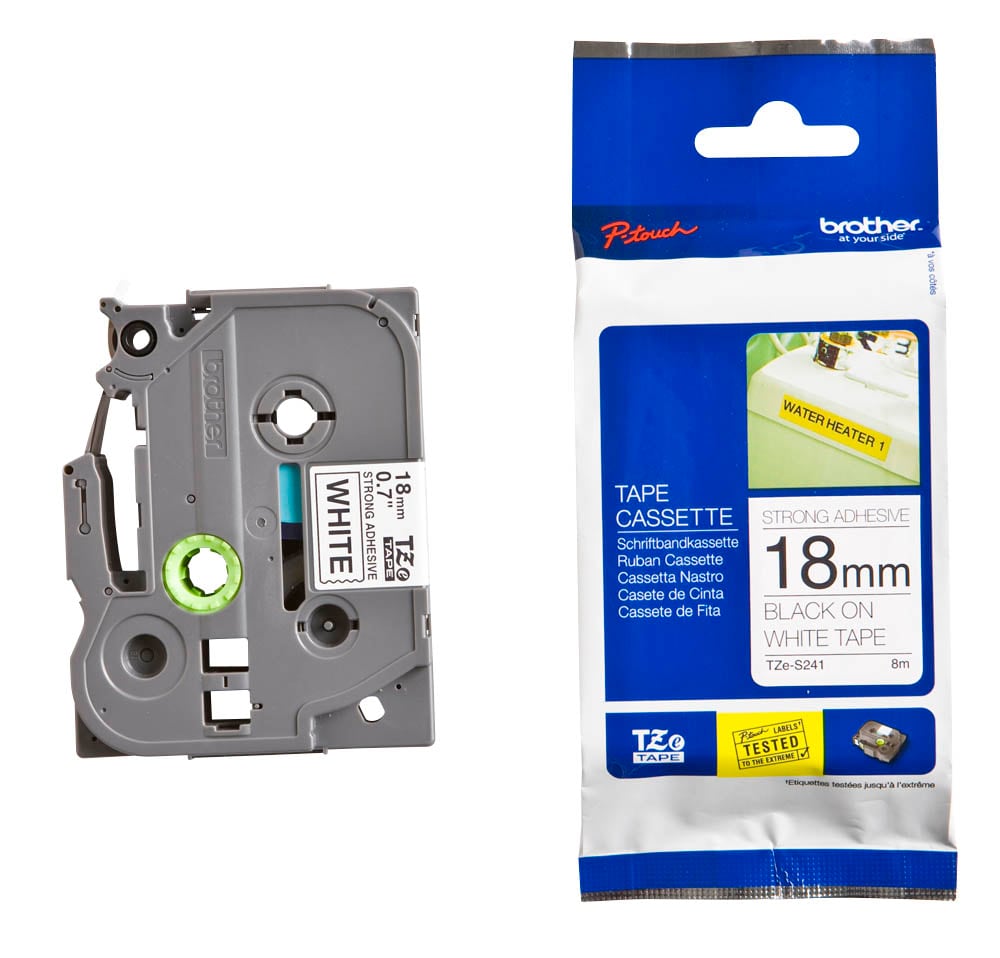 brother Schriftband TZe-S241 TZES241, 18 mm schwarz auf weiß | office ...