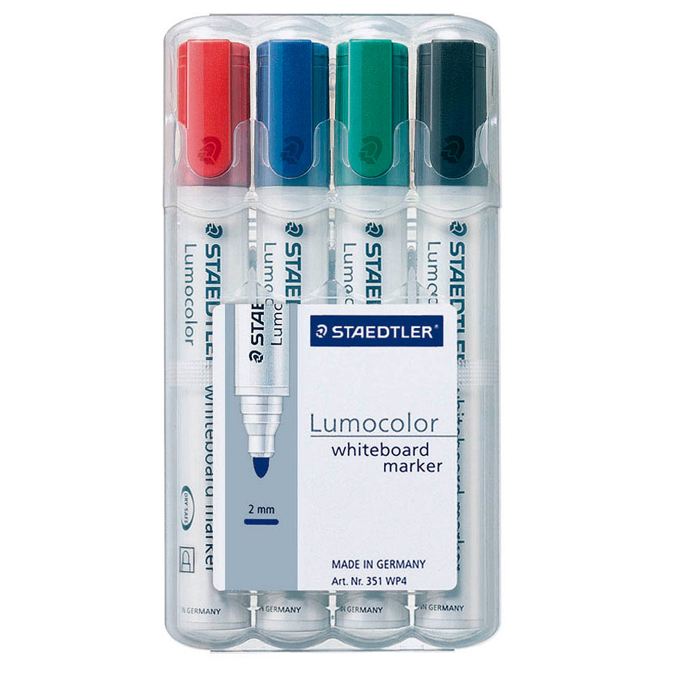 STAEDTLER Lumocolor Whiteboard-Marker farbsortiert 2,0 - 5,0 mm, 4 St ...