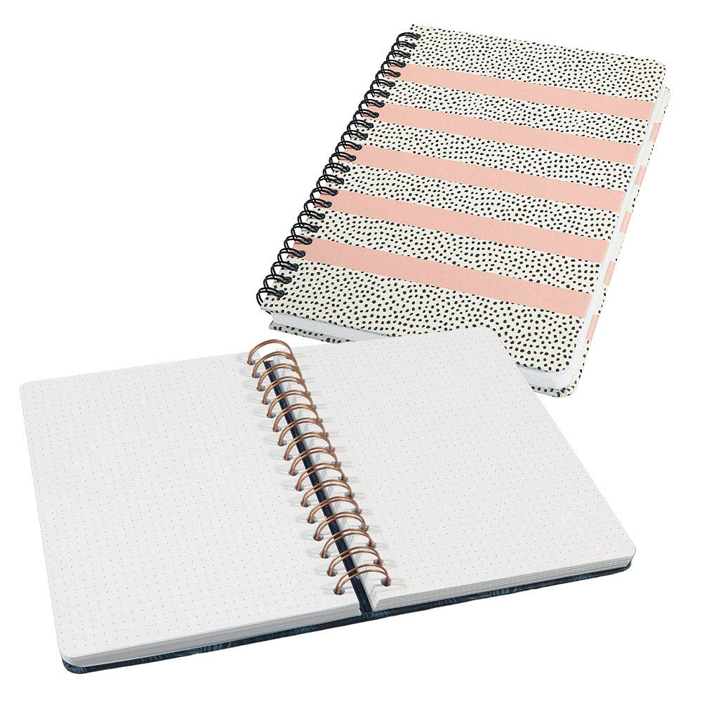 SIGEL Notizbuch mit Spirale Jolie® ca. DIN A5 punktraster, rose/schwarz ...