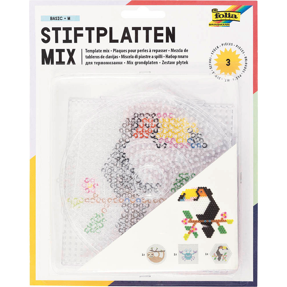 folia Bügelperlen Stiftplatten BASIC Groß transparent 3 St. | office ... folia Bügelperlen Stiftplatten BASIC Groß transparent 3 St. | office ...