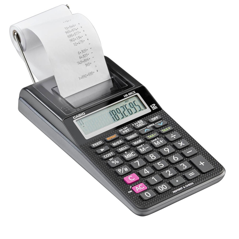 Semi-professional Office Calculator With Paper Feed Casio HR-8RCE ...