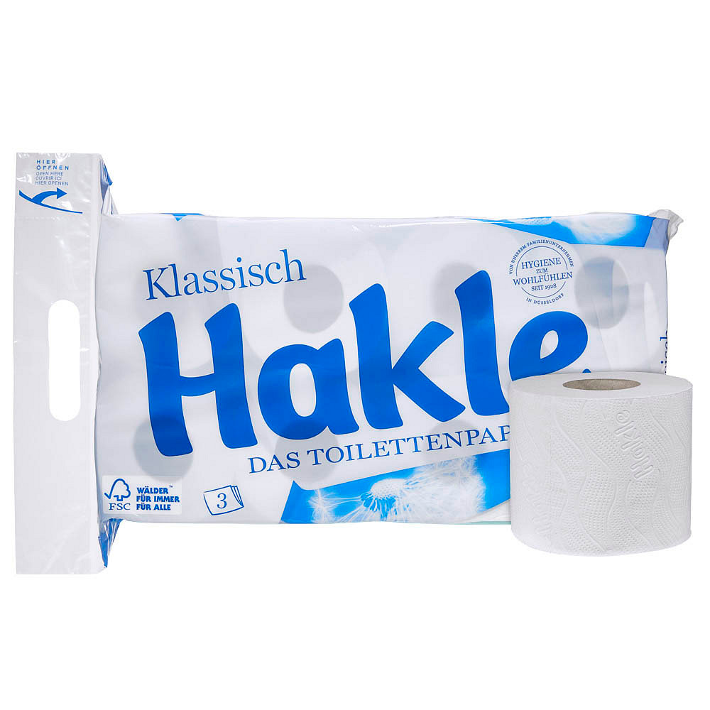 Hakle Toilettenpapier KLASSISCH 3-lagig, 8 Rollen | office discount